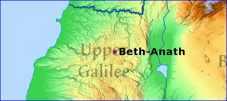 Map - Beth-Anath - BibleBento.com