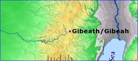 Map - Gibeath/Gibeah - BibleBento.com